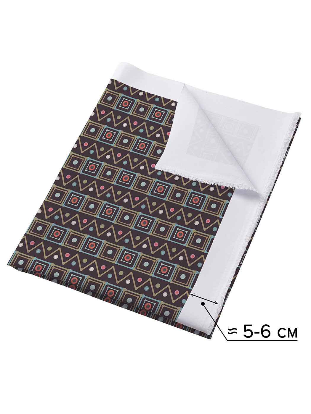 Отрезная ткань для мебели Ambesonne "Африканская геометрия" метражом для рукоделия и шитья, оксфорд, 155 см