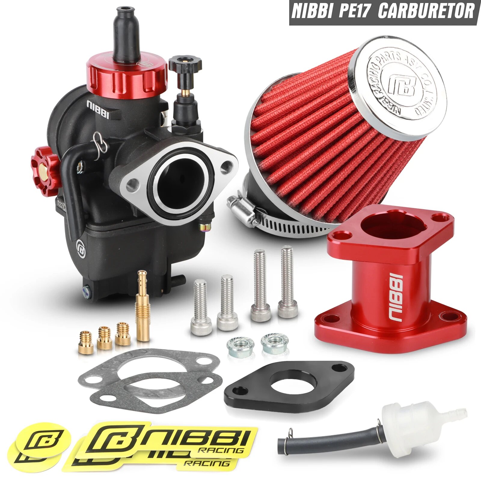Карбюратор NIBBI PE17 Red Kit для Yamaha/Honda Go Kart