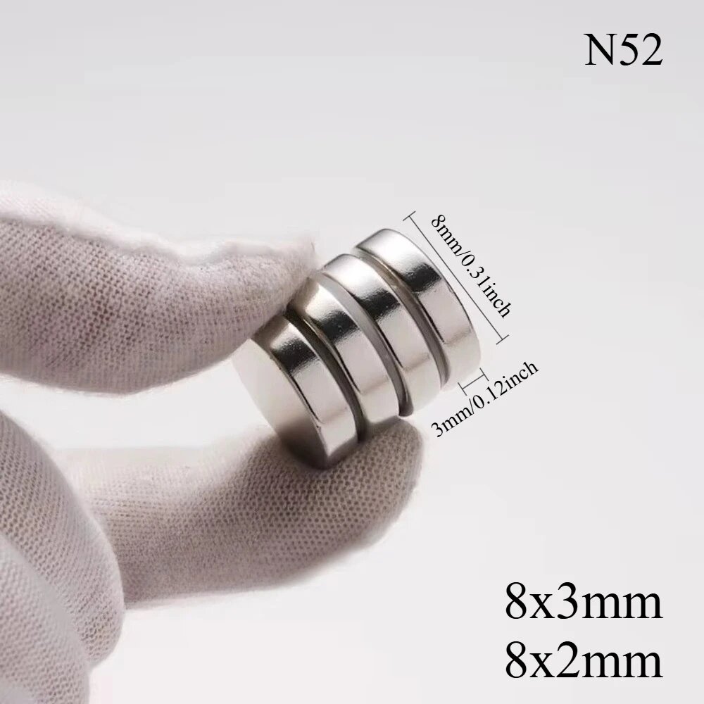 Неодимовые магниты N52 8x5mm 200шт