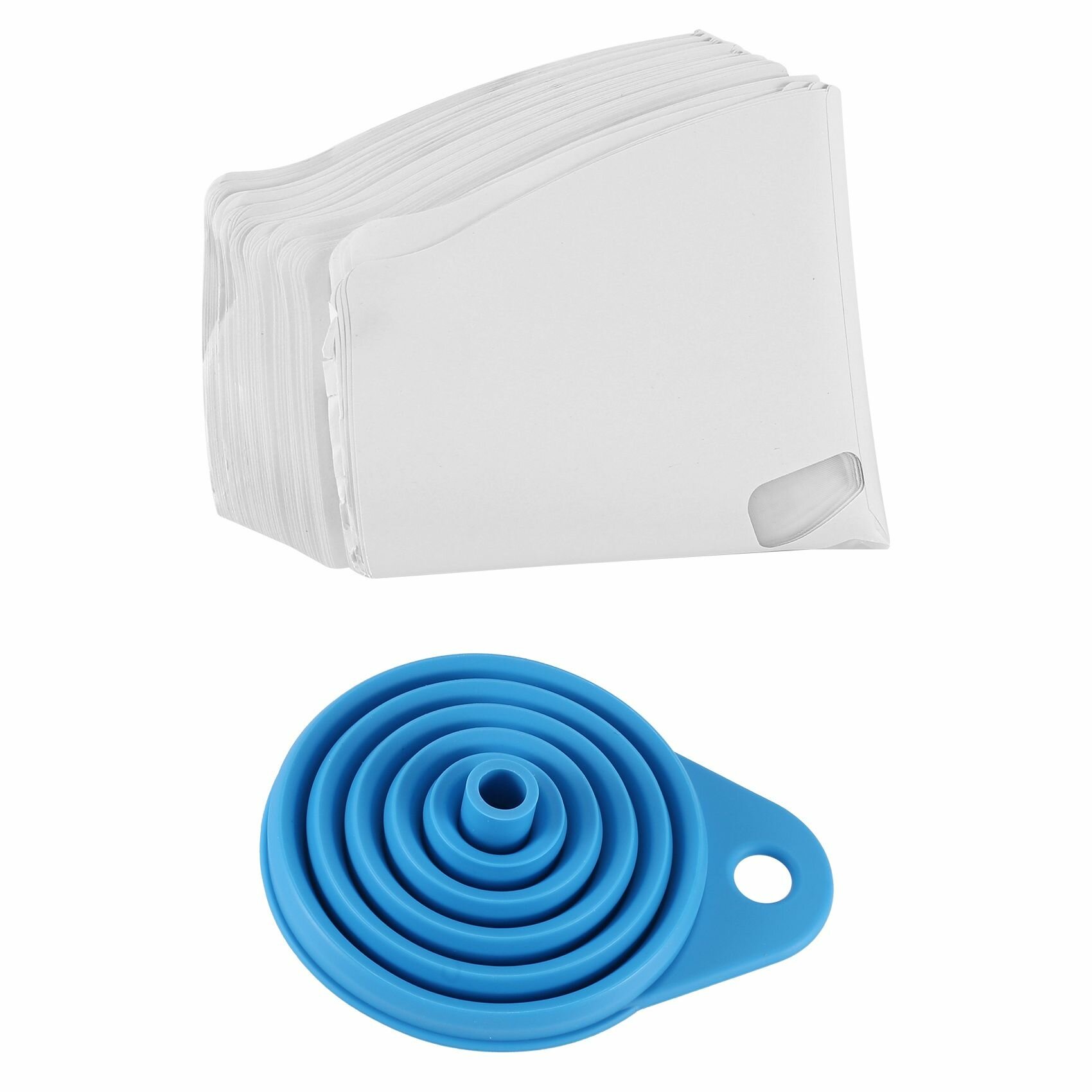 50 упаковок 100-микрометровых конусных фильтров для краски с 1 шт силиконовой воронкой, 100-микрометровый фильтр тонким нейлоном