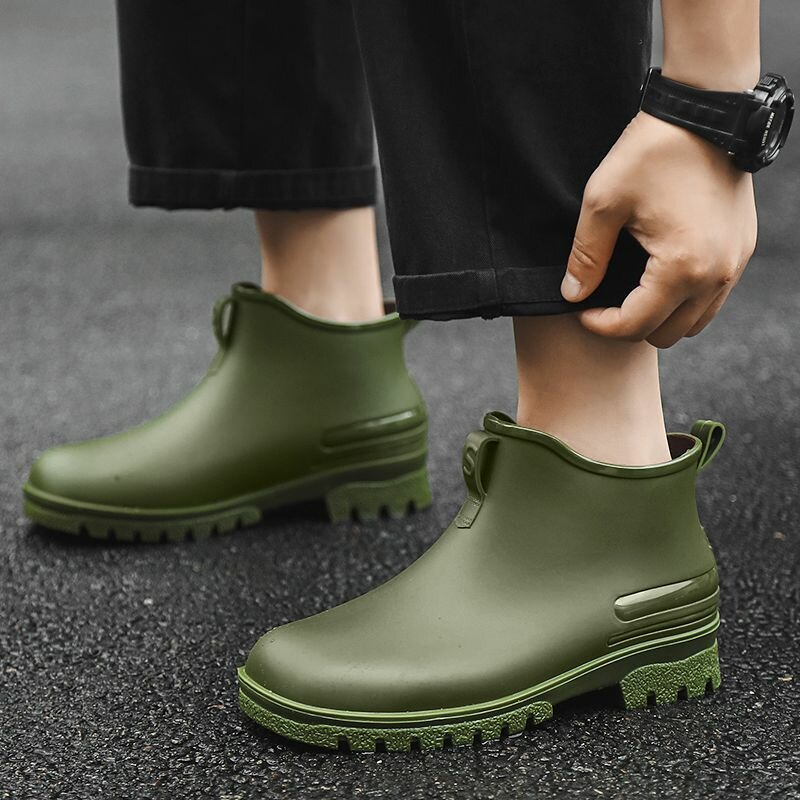 Немецкие нескользящие резиновые сапоги для мужчин и женщин, короткие сапоги для пар, женские сапоги для рыбалки на открытом воздухе, водонепроницаемая обувь для работы на кухне, резиновая обувь.