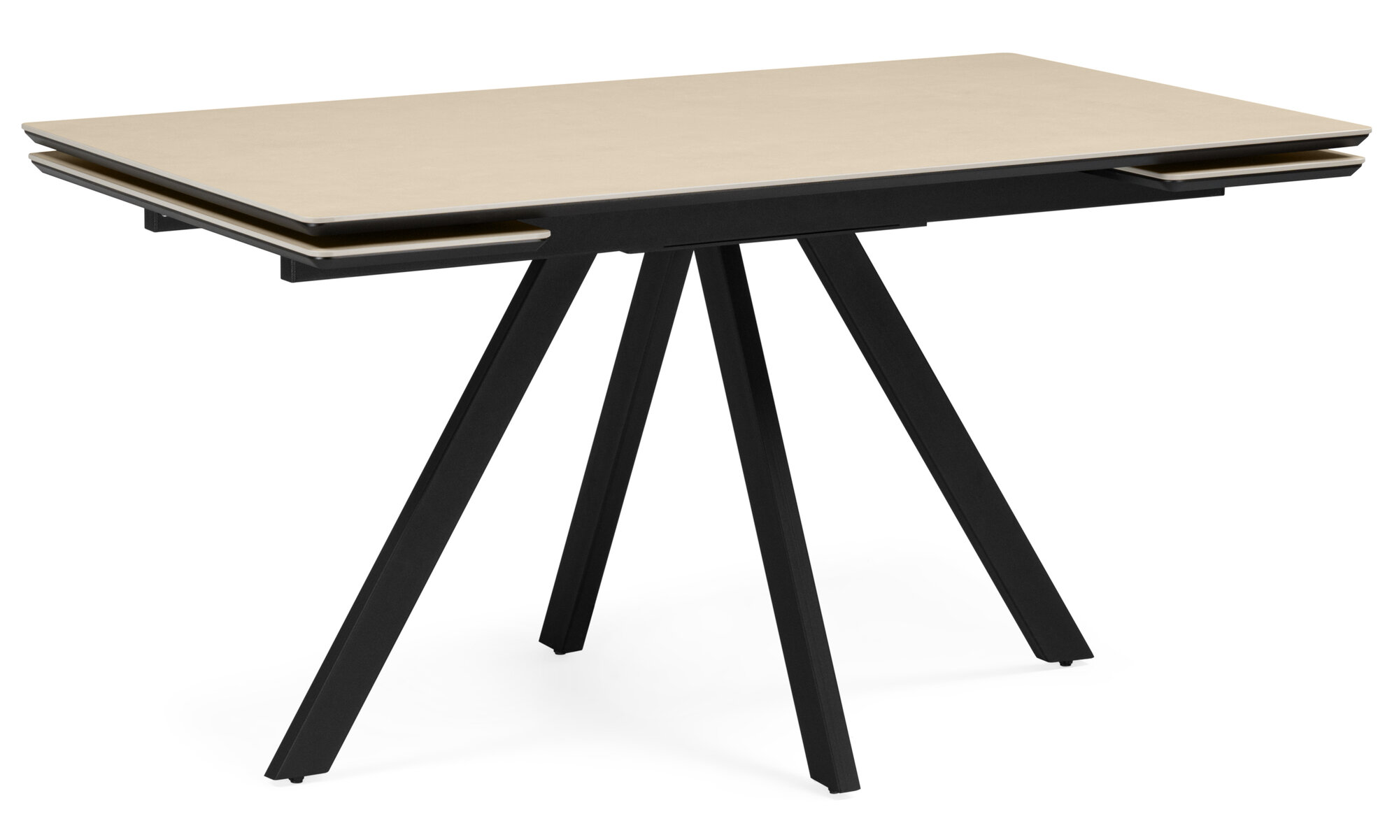 Керамический стол Лайфмебель Вилли 140(200)х80 okara light yellow / черный