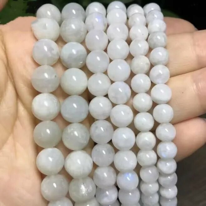 Бусины из лунного камня (синий адуляр), 8 мм, около 46 шт.