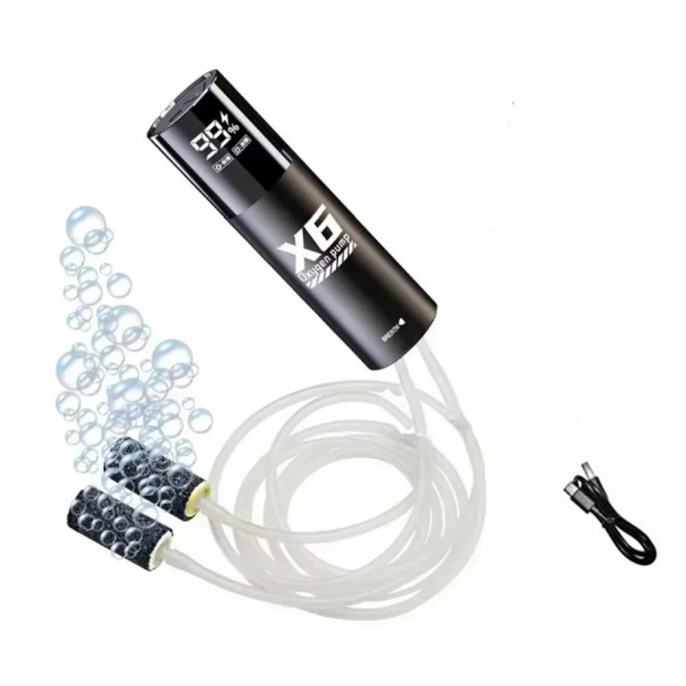 Аккумуляторный компрессор, аэратор для аквариума и живца