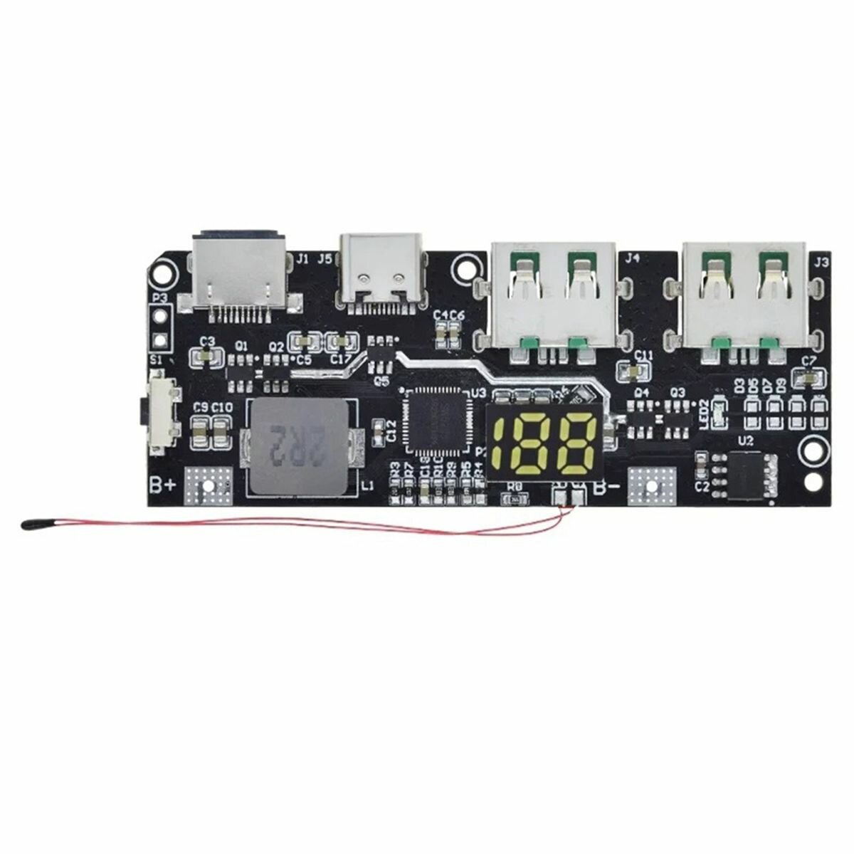 QC4.0/3.0 LED Dual USB 5V Мобильный Банк Питания 18650 Зарядный Модуль, A быстрая зарядка QC двойной USB выход
