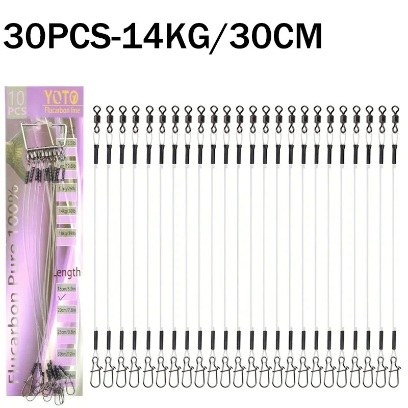 Высокопрочная тонущая леска из флюорокарбона 7-18 кг 10PCS 14KG 30CM