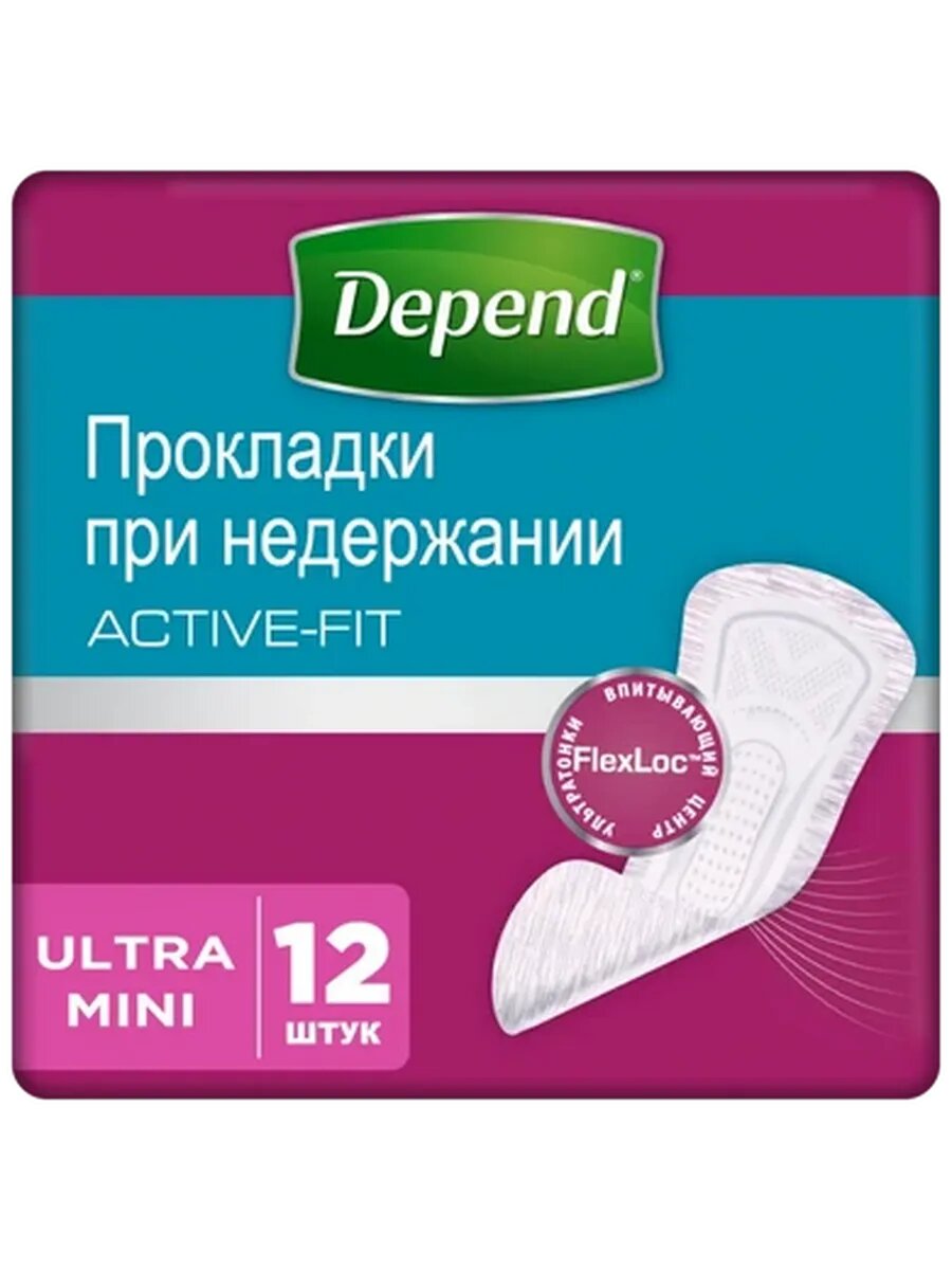 Depend прокладки урологические Ultra мини 12шт.