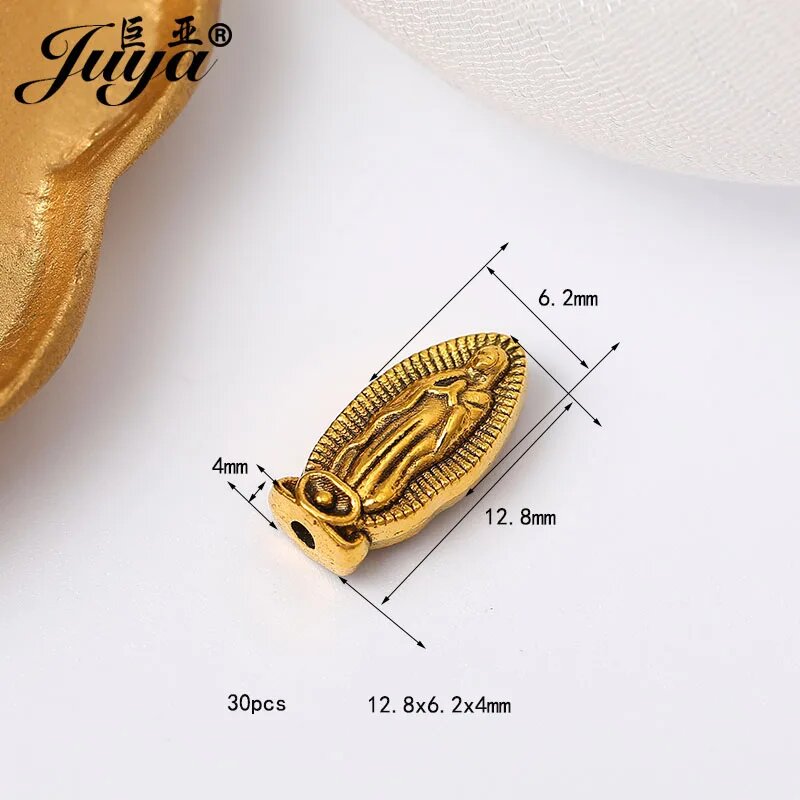 Бусины Juya с крестом, металлический сплав, 30 шт. Ancient gold