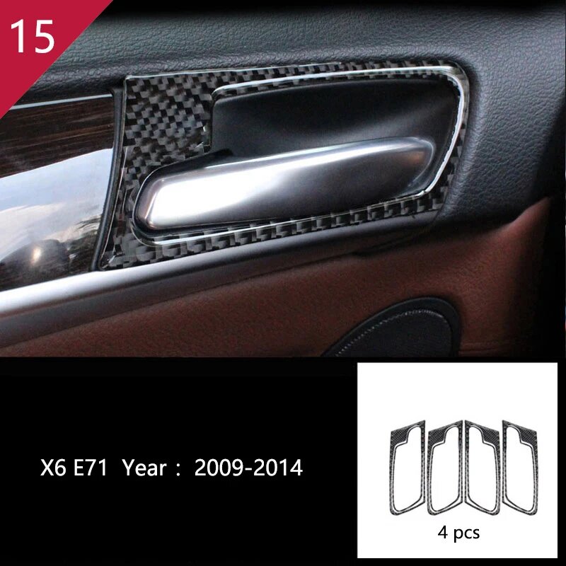 Для BMW X5 X6 E70 E71 Аксессуары для салона автомобиля Кондиционер CD Консоль Панель Крышка Украшение Накладка Углеродное волокно Стайлинг автомобиля Type 15 E71