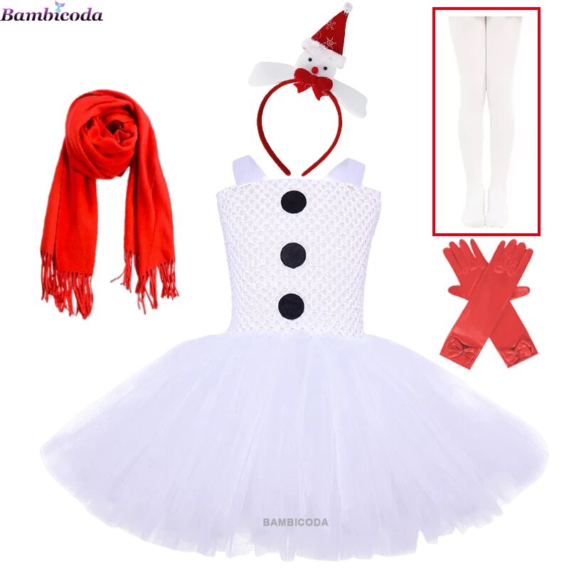 Костюм снеговика BAMBICODA для девочек 3-10 лет XXL(10-12Y), a4