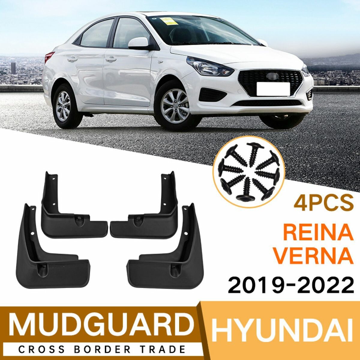 Крыло для автомобиля, арт. Автомобильные Брызговики Для Hyundai Reina/verna 2019-2022, Хендай/передние и задние брызговики