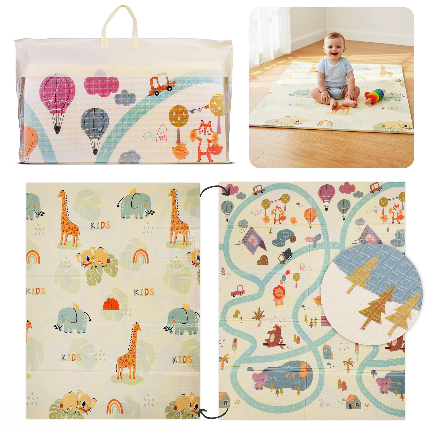 Коврик развивающий 00-7330 "Африка" (150*180*0,8cm), материал EVA