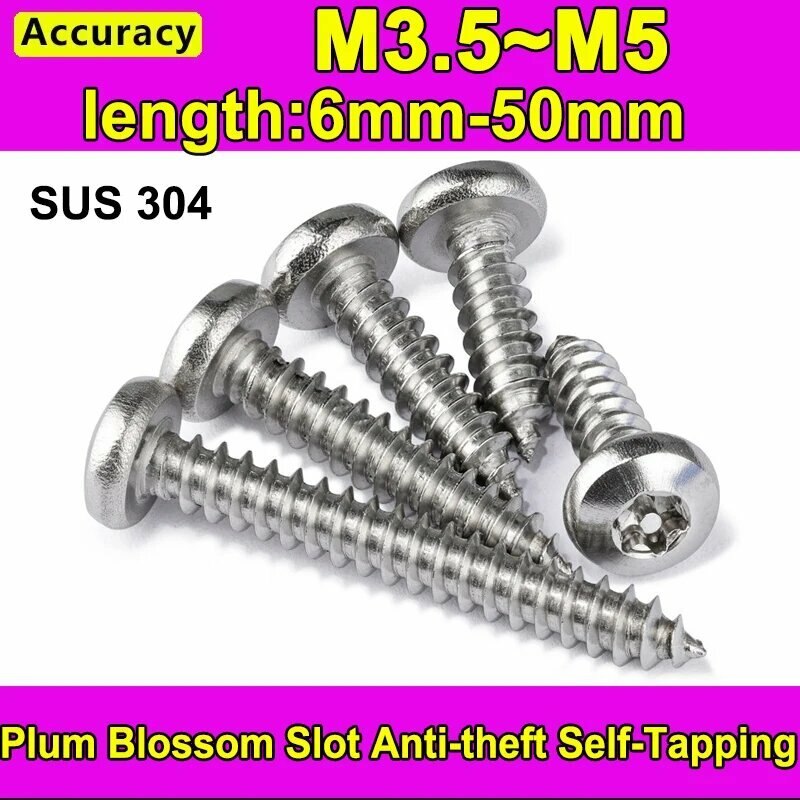 Антивандальные саморезы из нержавейки 304 M3/M3.5/M4/M5 для дерева 50/100/200 шт. M5 50pcs, 50 мм