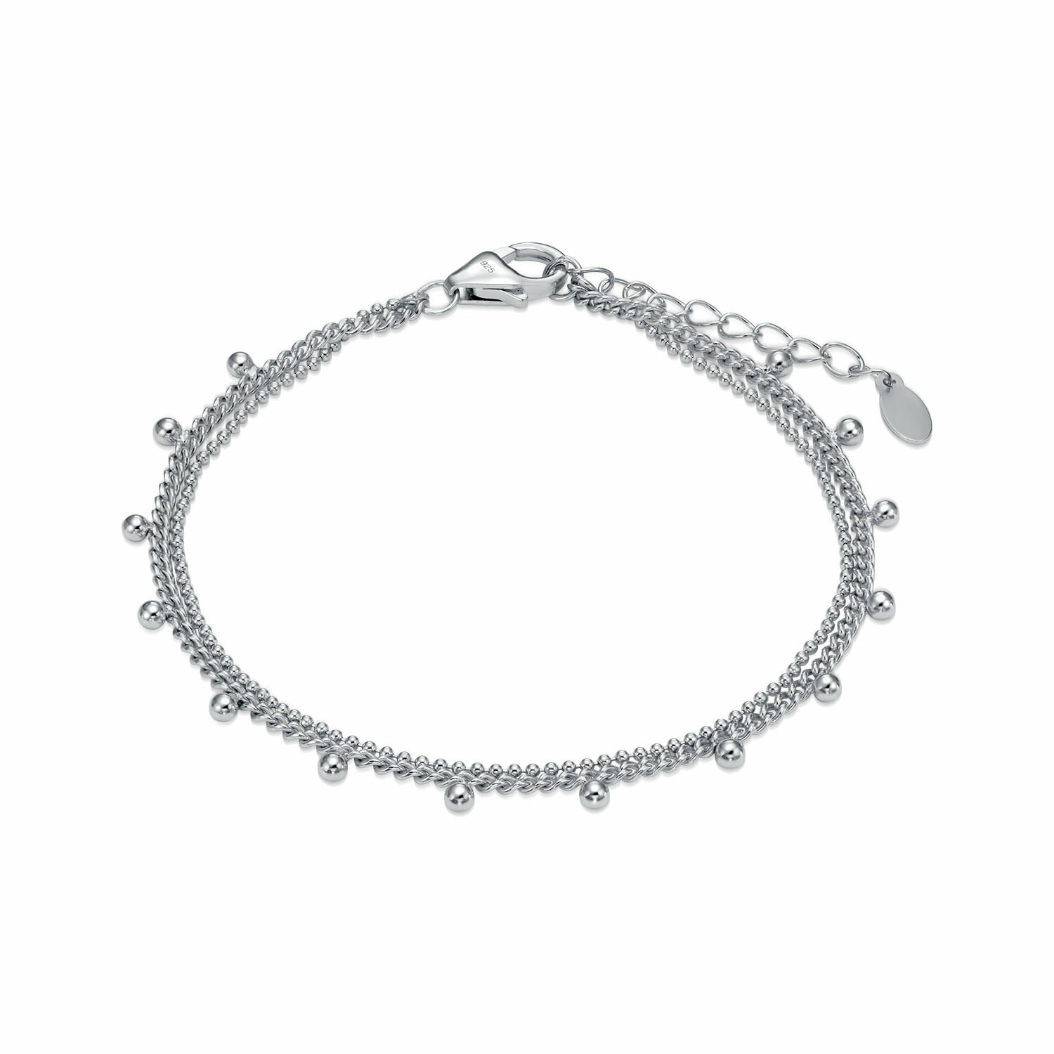 Браслет-цепочка, серебро, 925 проба, родирование