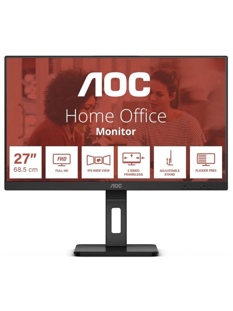 Монитор 27" AOC, 27E3QAF, IPS, 1920x1080, 75Гц, 16:9, Черный