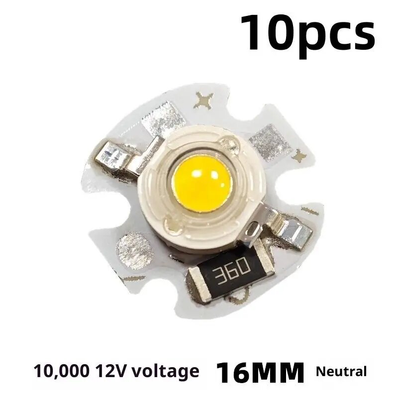 10шт Светодиодные LED 16мм Neutral 12V
