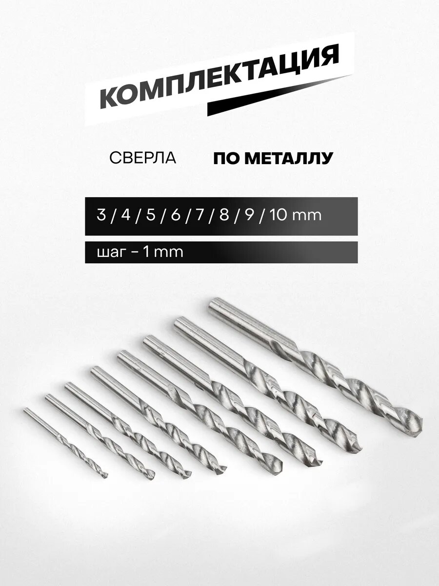 Набор сверл по металлу 8 предметов