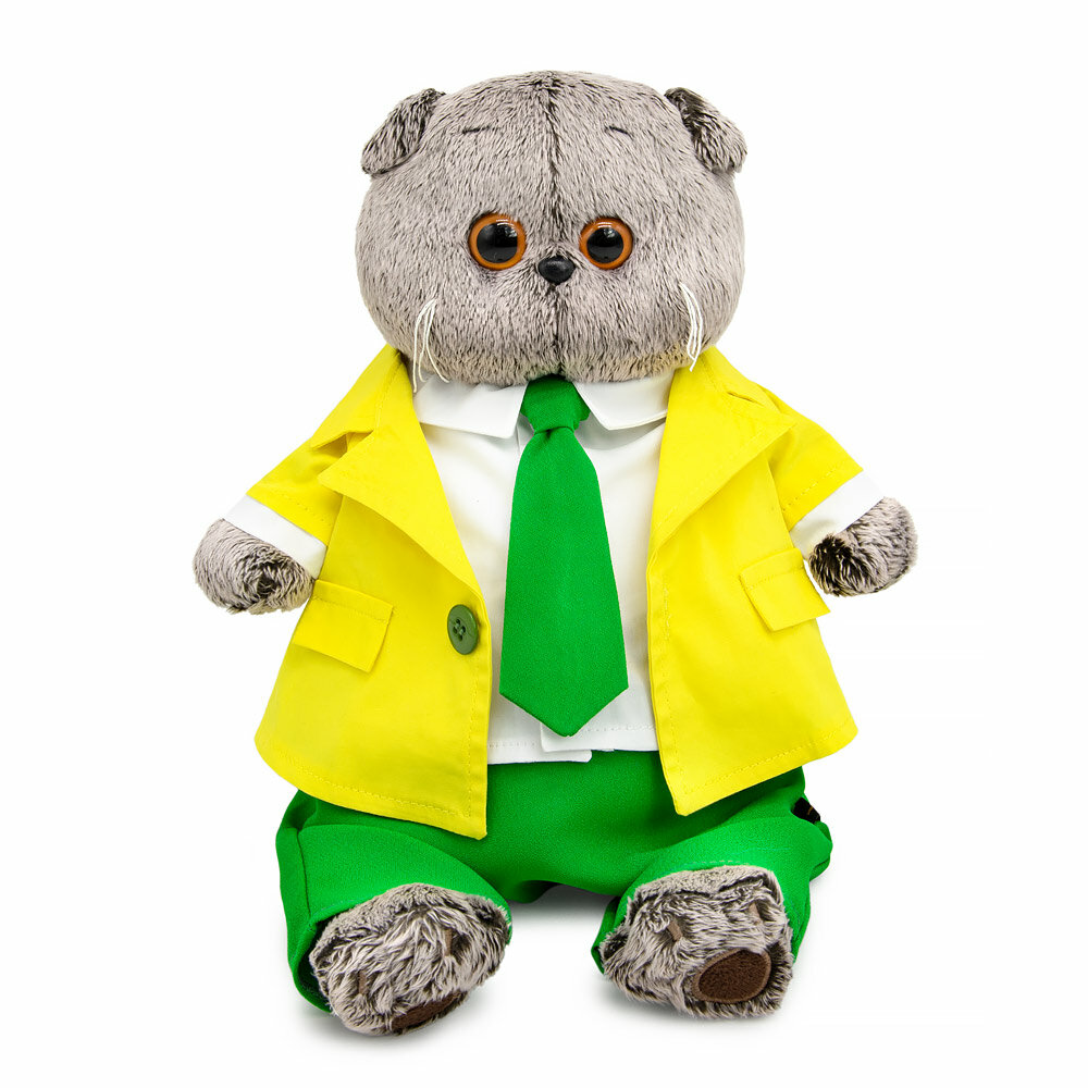 Мягкая игрушка "Басик", в костюме, текстиль, искусственный мех, пластик, 3+, 22см