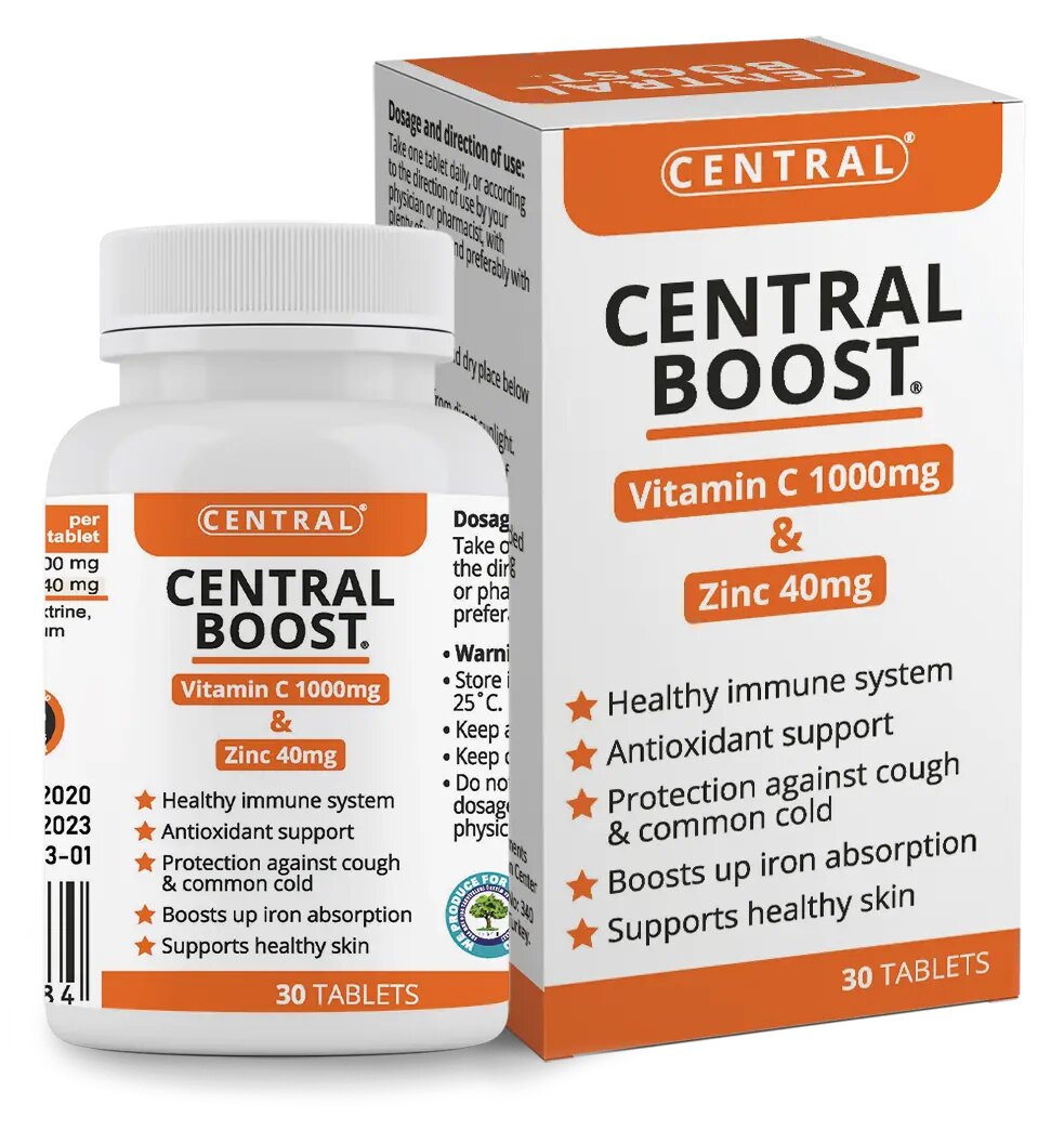 Ensa Mns, Central Boost, витамины для тонуса и энергии, 30 таблеток