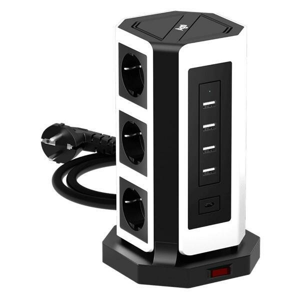 Сетевой фильтр AGNI TP-VD5U9E-C-2m-black-white