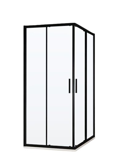 Душевой уголок Ravak Blix Slim BLSRV2-90 без поддона, стеклянный, черный, 90x90, квадратный, раздвижной