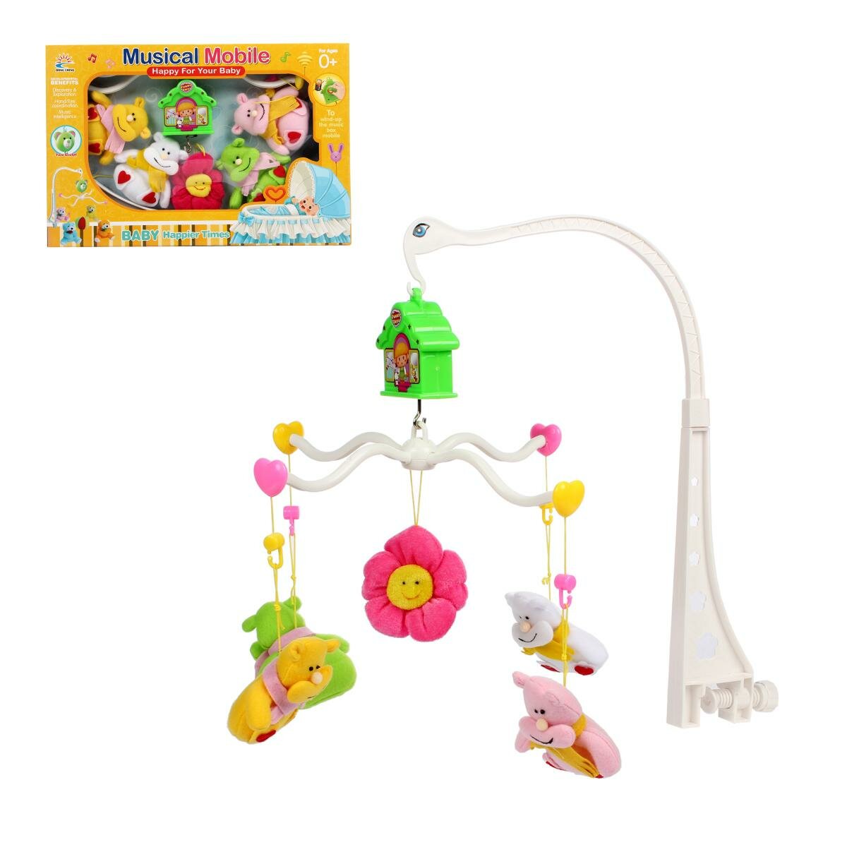 Мобиль музыкальный "Happy For Your Baby", пластик, 40x26.5x5.3см, для кроватки