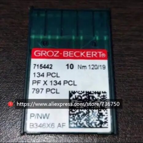 Швейные иглы Groz-Beckert 134PCL PFX134 PCL 797PCL 100 шт. Nm120(19)