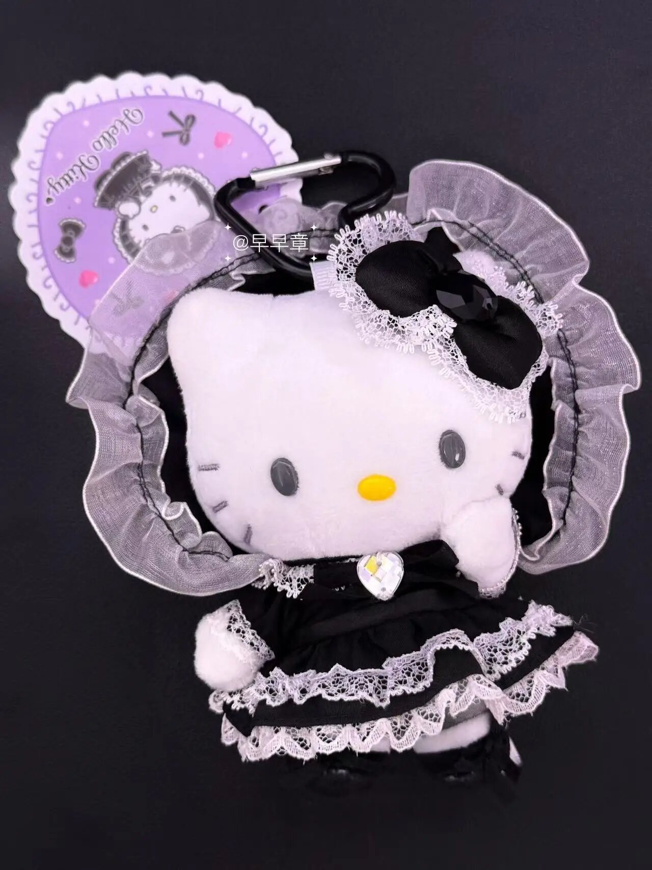 Sanrio Maid Dessert Series Hello Kitty Плюшевая кукла-игрушка Брелок Горничная Лоли Кружевная черная юбка котенок кошка Мягкая плюшевая сумка Подвеска