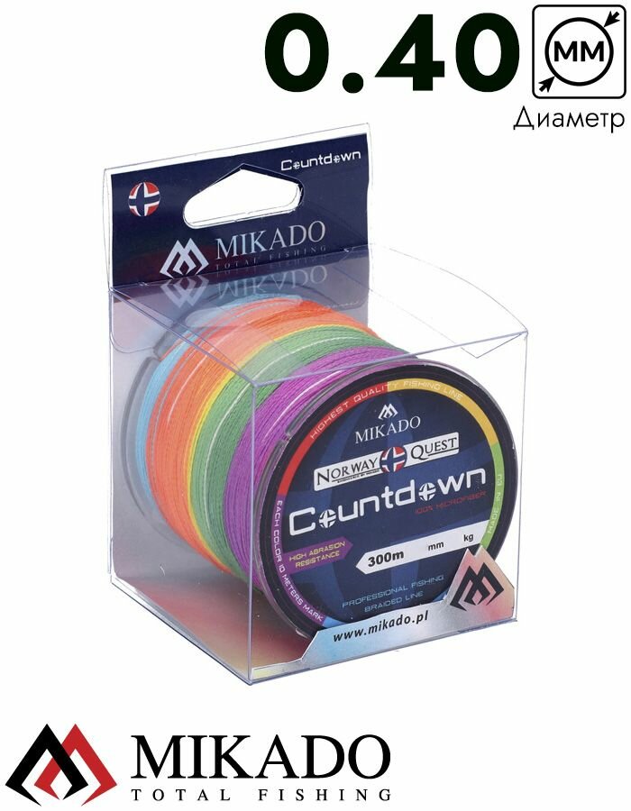Плетеный шнур Mikado NORWAY QUEST COUNTDOWN 0,40 (300 м)-34.90 кг.
