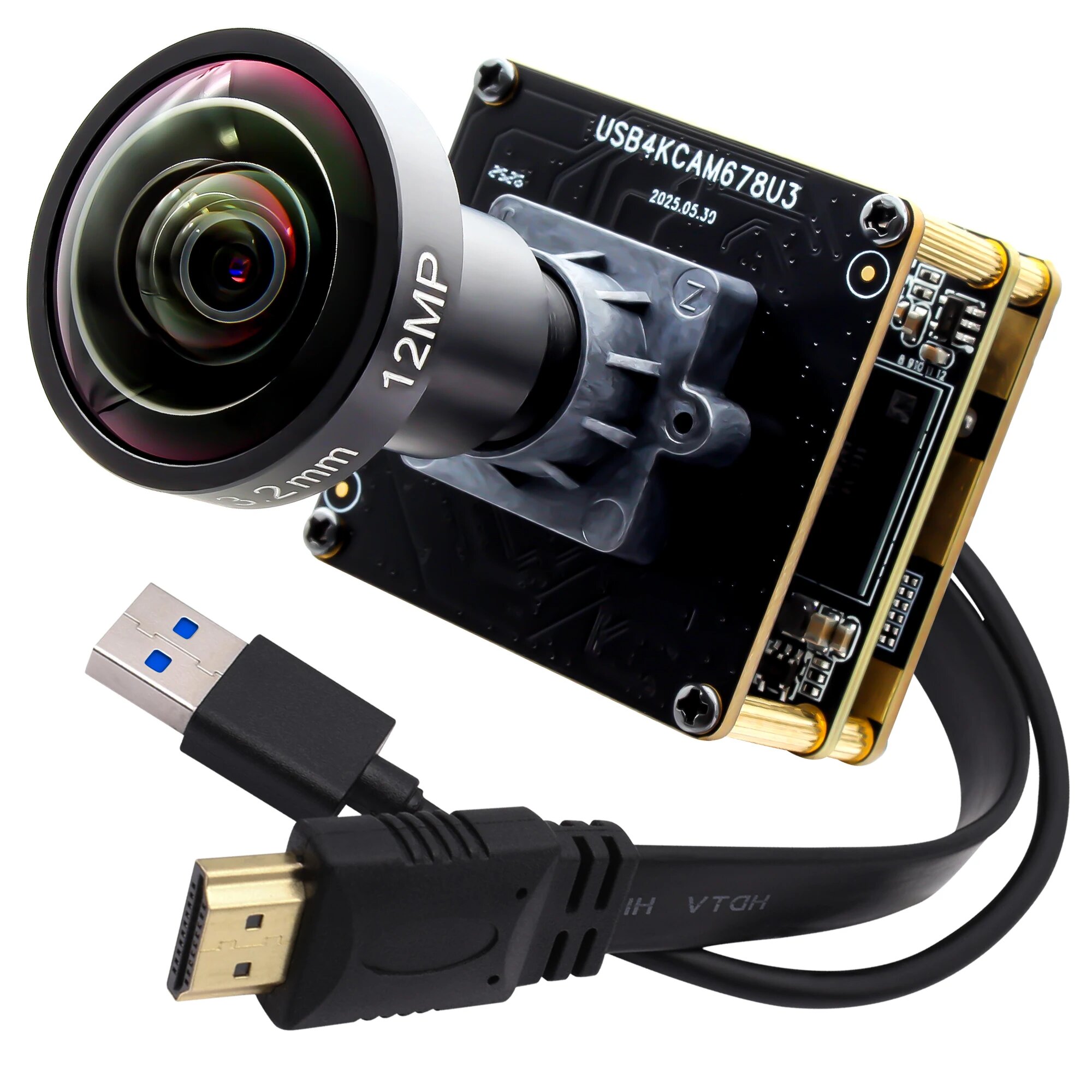 Вебкамера USB 4K 60FPS, M12 3.2mm Lens