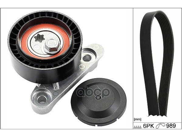 Ролик натяжной приводного ремня+ремень Skoda Rapid 1.6 15>, VW Polo 1.0/1.6 14>529016010-INA европа/04C145299B 04E145299J 04.