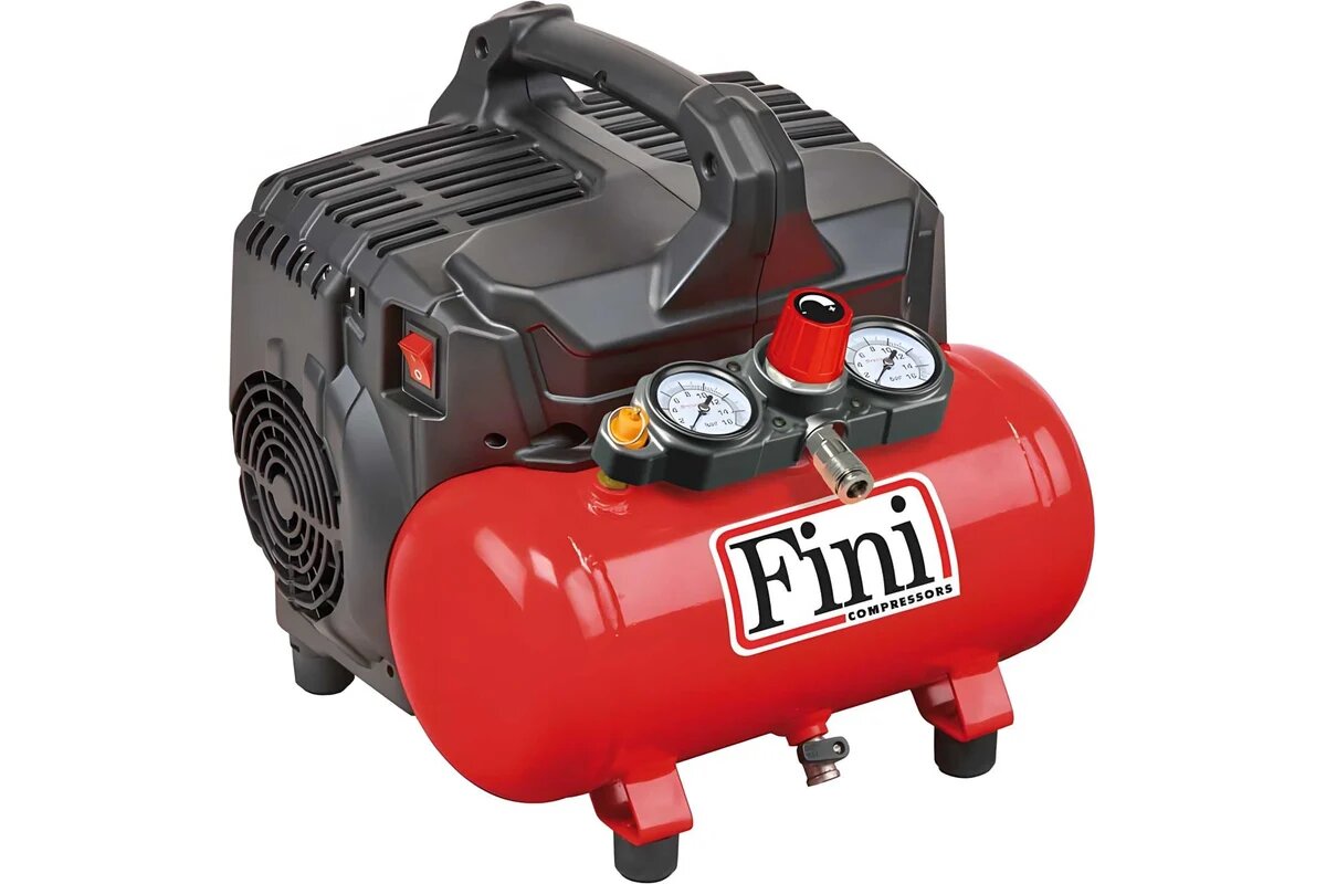 Компрессор Fini SILTEK 100540425, поршневой, безмасляный, коаксиальный, ресивер 6 л, 105 л/мин, 8 бар