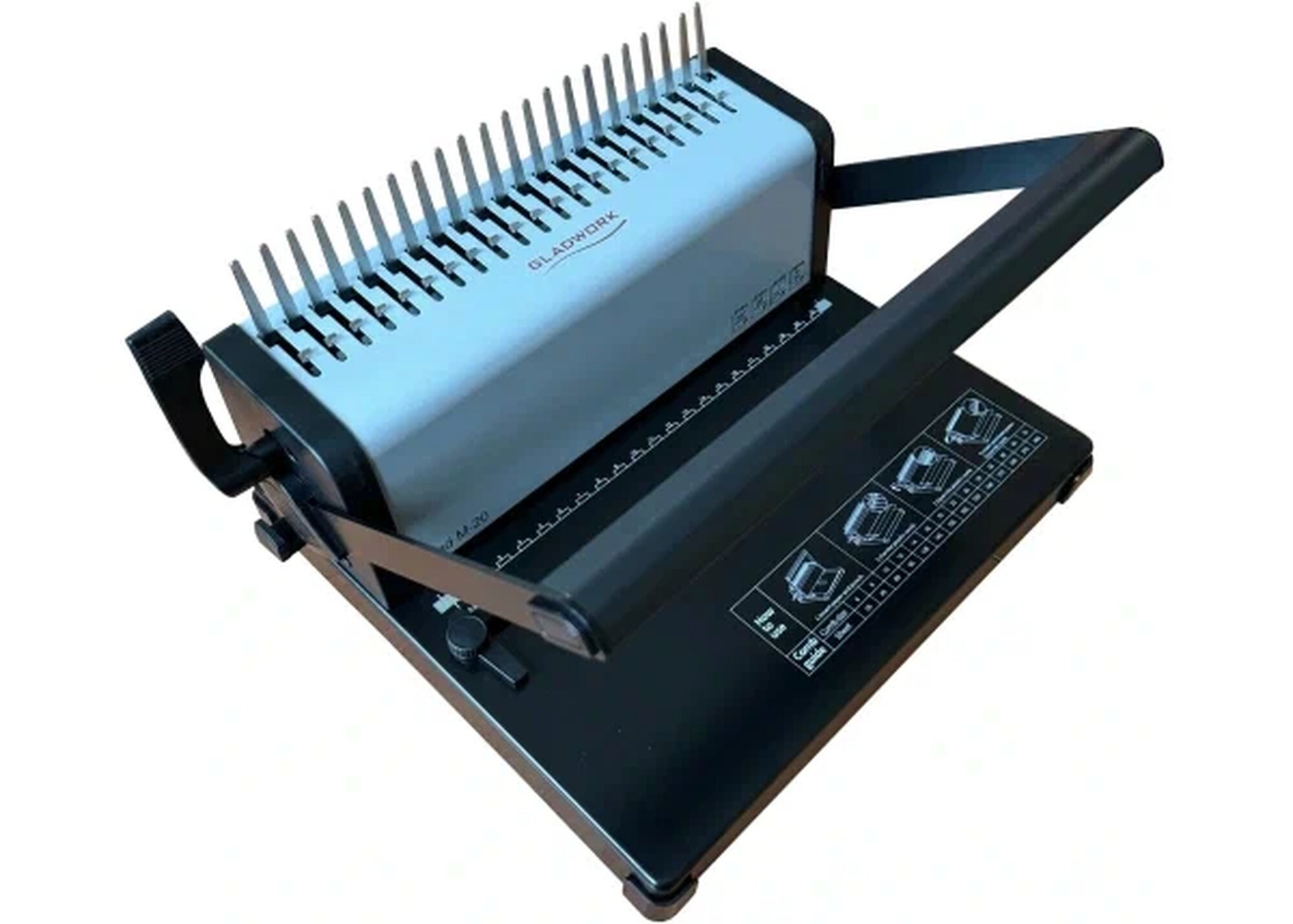 Переплетчик GladWork iBind M-20, черный, 20 листов, A4, 450 л, пластик