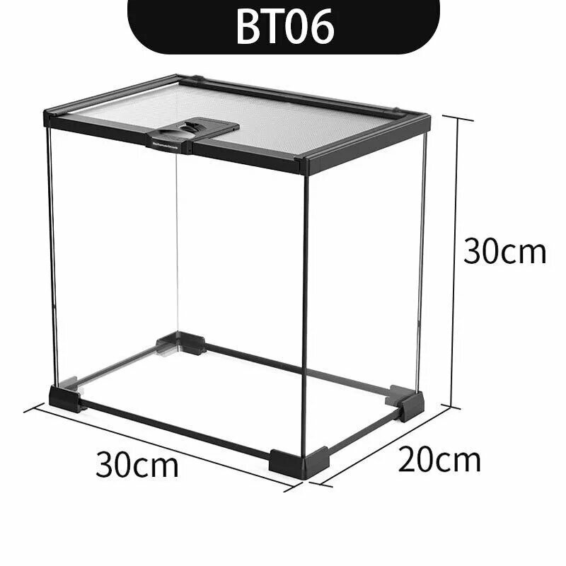 Прозрачный террариум повышенной безопасности для экзотики: Содержание змей, рогатых лягушек, ящериц, пауков и хомяков 30 * 20 * 30