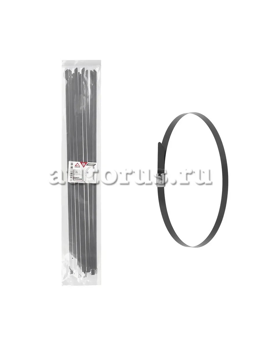 Хомут стяжной из нержавеющей стали 7.9x500мм (10шт) с полиме