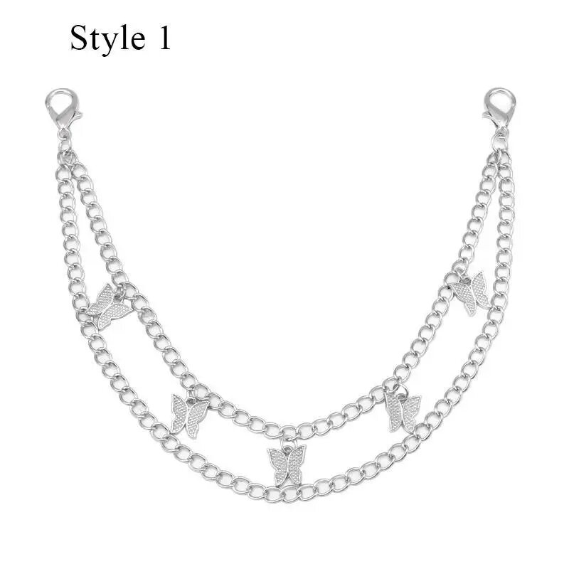 Двухслойная цепочка для сумки, серебристая, Style 1