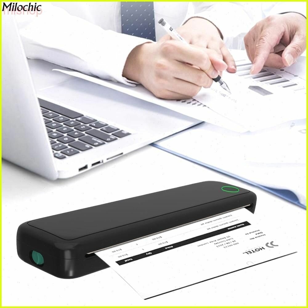 Milochic Принтер термо Домашний термопринтер формата А4, который можно подключить к мобильному