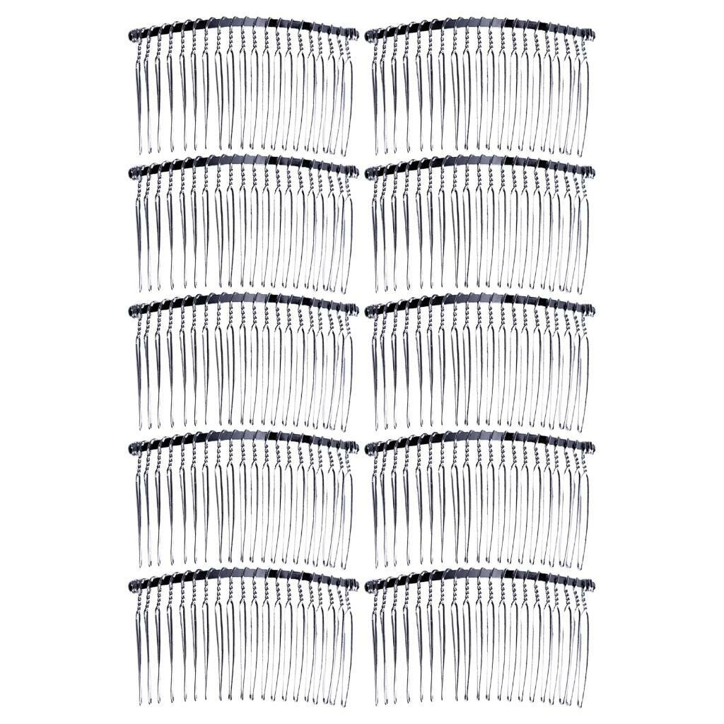 Металлические свадебные гребни (10 шт.), Серебро