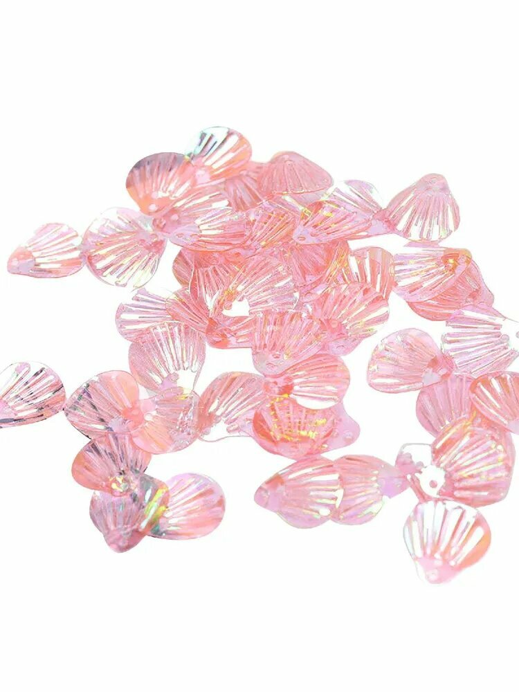Фигурки из смолы с ракушками и стразами, Светло - розовый - M