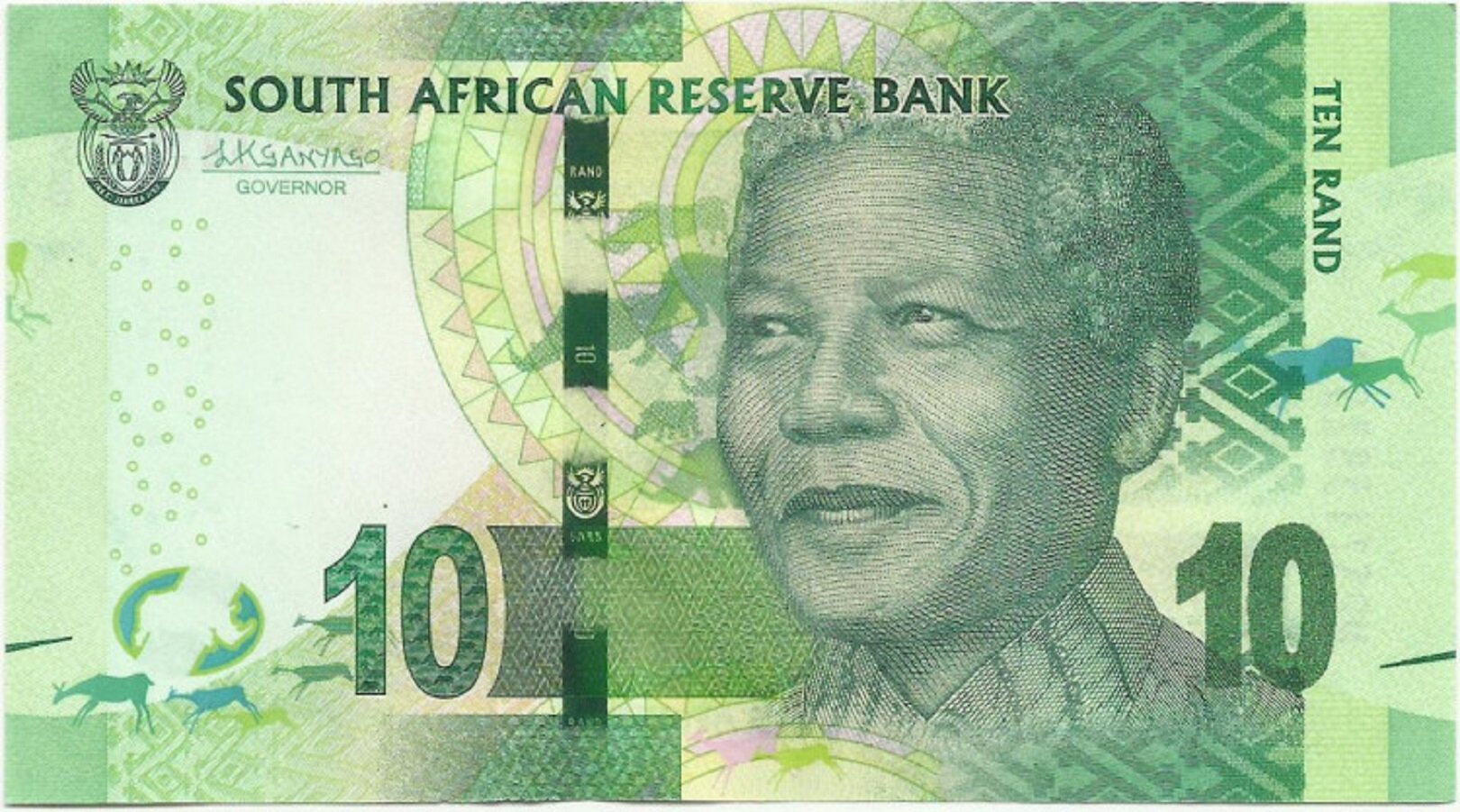Банкнота номиналом 10 рандов ЮАР 2013-2016 годов. Состояние UNC P-138 (40917)