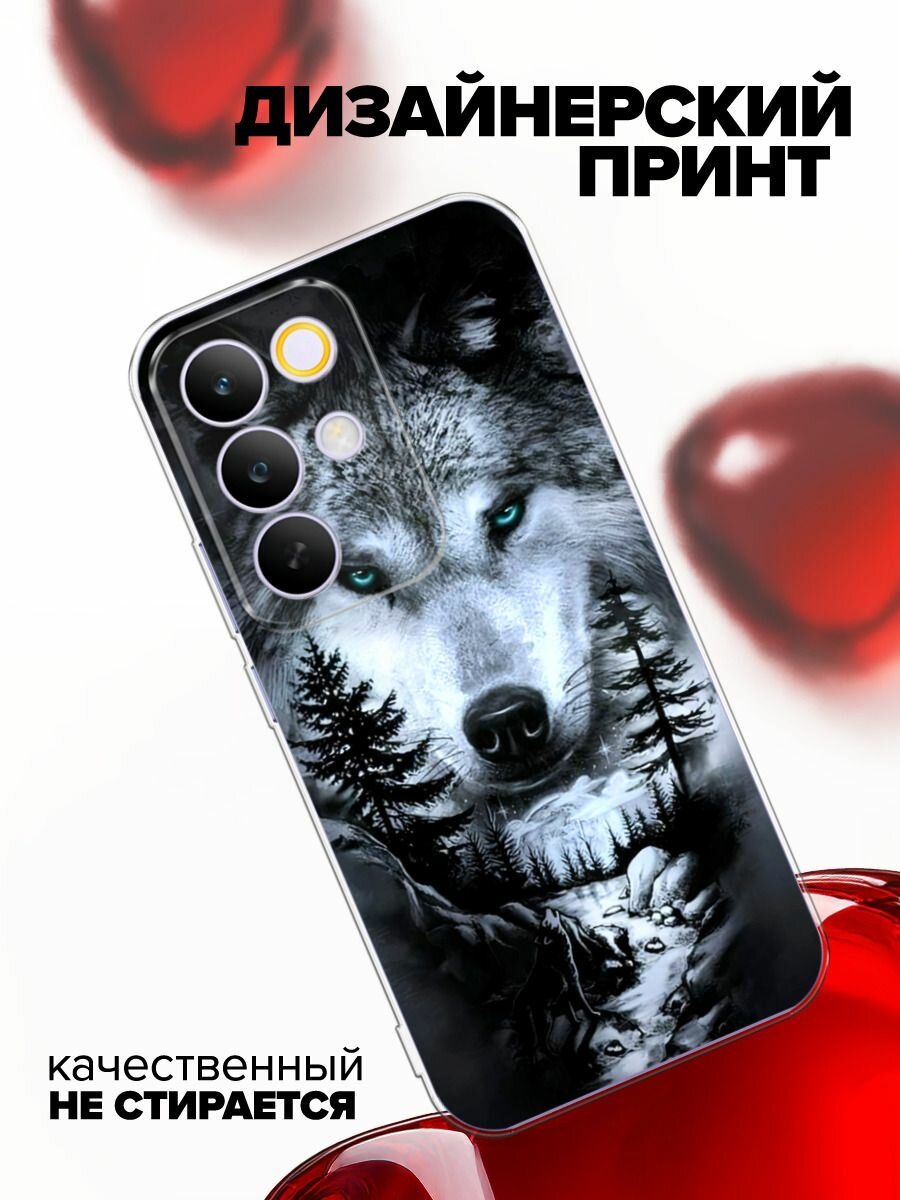 Чехол на Realme C85 Pro / Реалми C85 Про с принтом Волк в зимнем лесу — фото 1