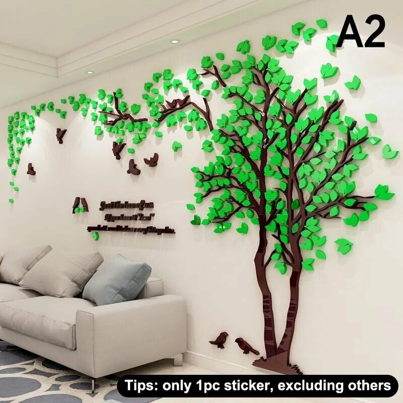 3D объемная наклейка на стену с акриловым кристаллом KM
