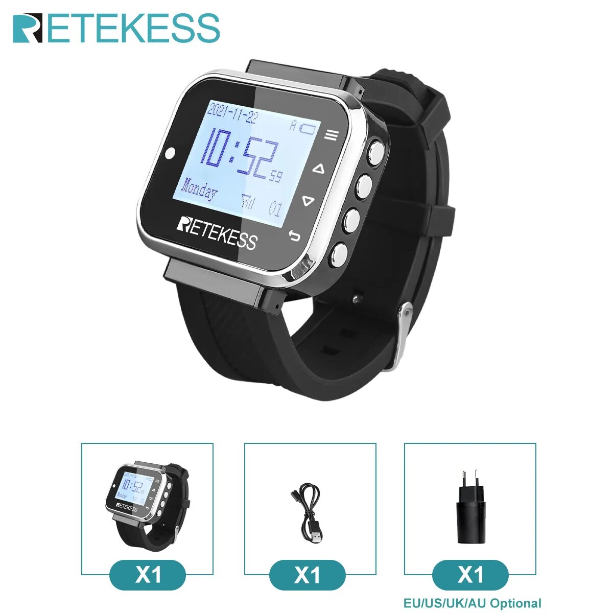 Retekess TD110 пейджер для официантов, черный
