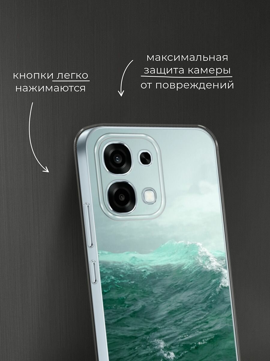 Силиконовый чехол на Oppo A6 Pro / Оппо A6 Про с принтом Волны 12 — фото 1