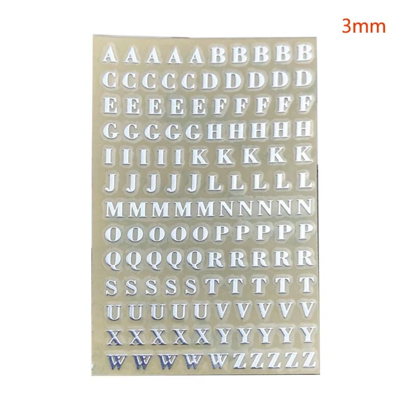 Набор металлических наклеек с буквами и цифрами