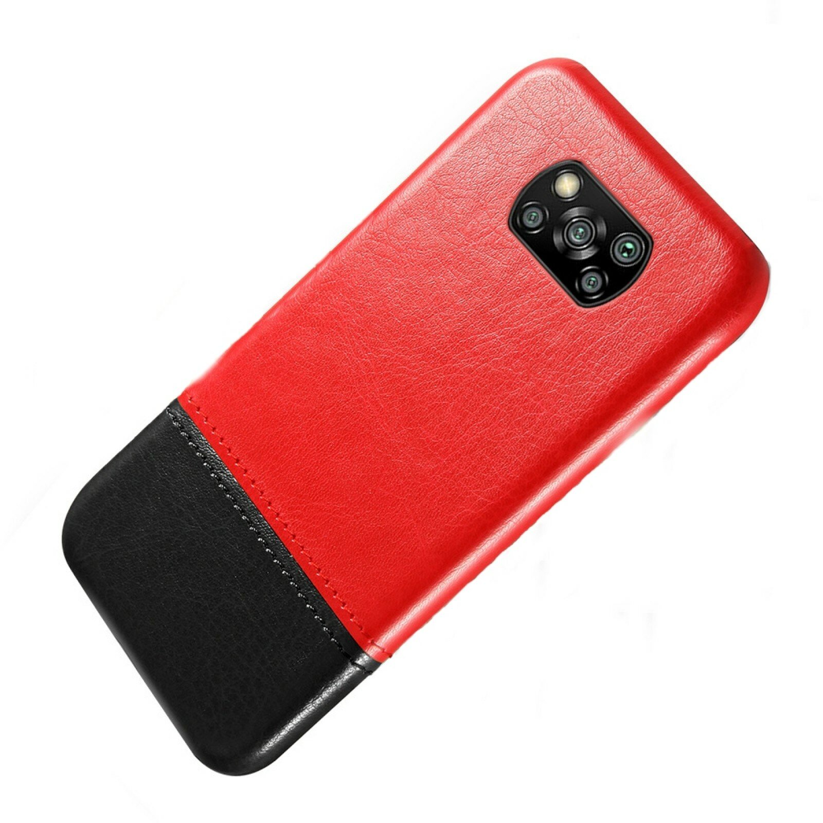 Чехол панель-накладка MyPads для Xiaomi POCO X3 / X3 NFC / X3 Pro из импортной кожи двухцветный
