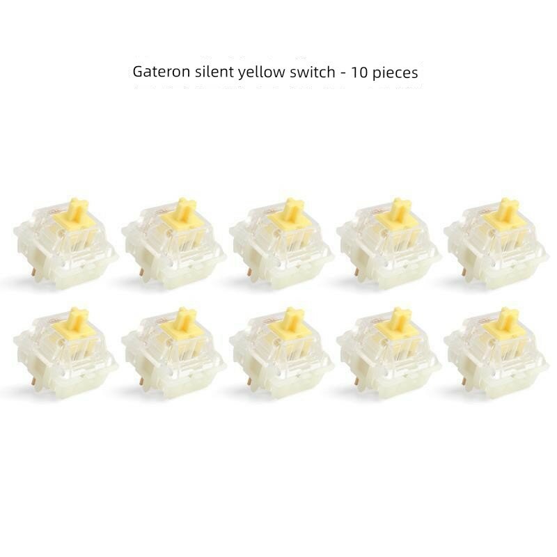 Gateron Silent 5-Pin Механические Клавишные Переключатели Желтые, 70 Штук В Жестяной Коробке