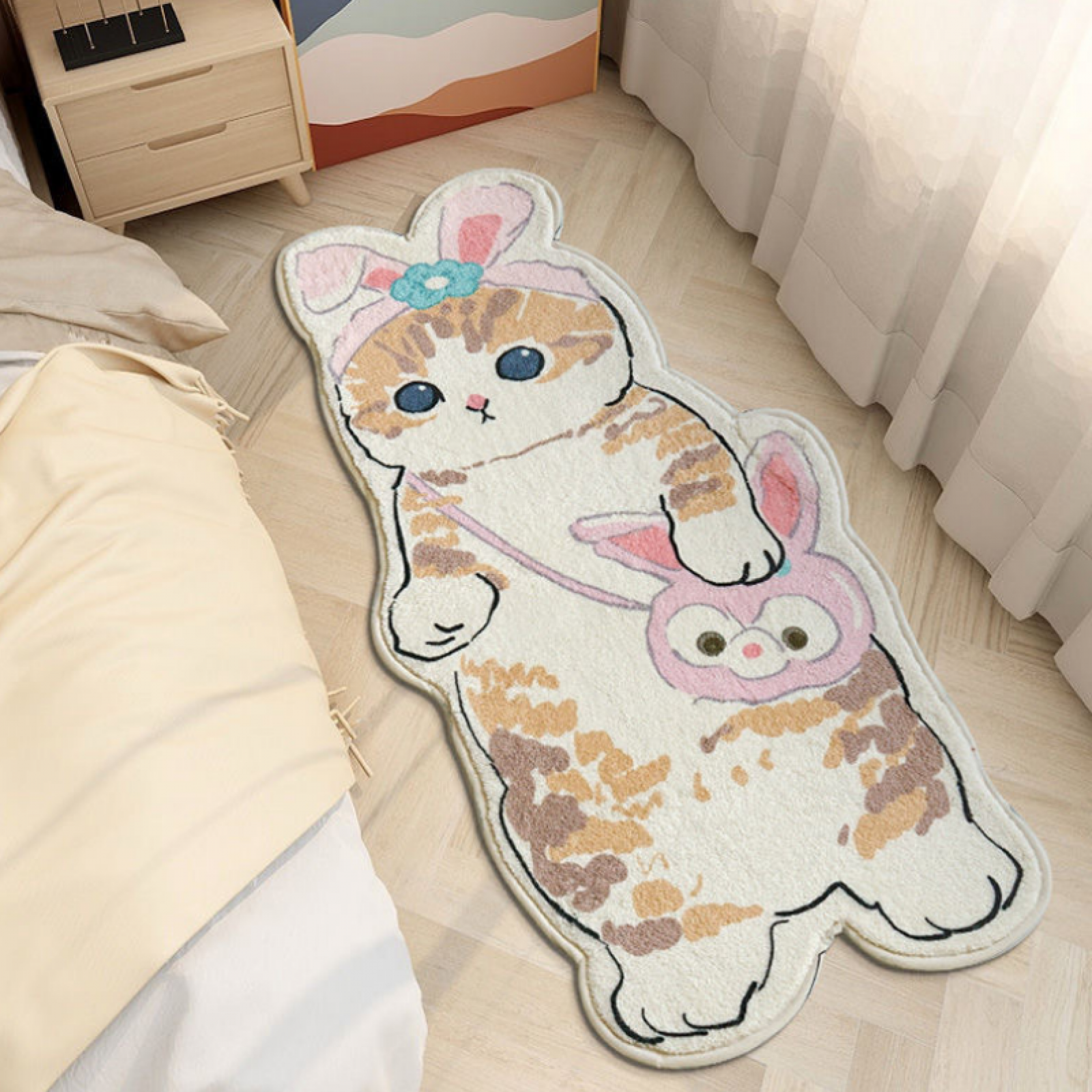 Коврик для ванной и туалета MyPads с противоскользящей основой, быстровпитывающий и быстросохнущий, дизайн модная кошка