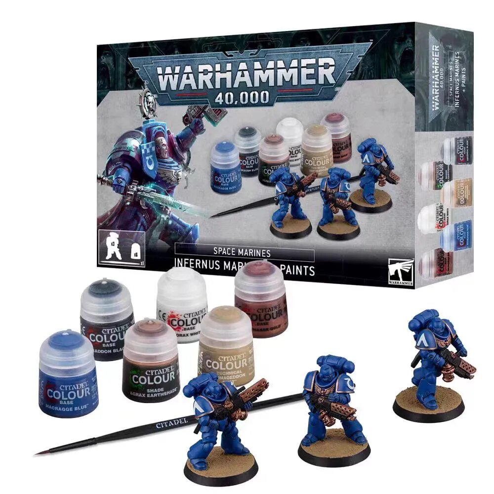Citadel Colour Space Marines Infernus Marines + Paints - Набор акриловых красок для миниатюр — фото 1