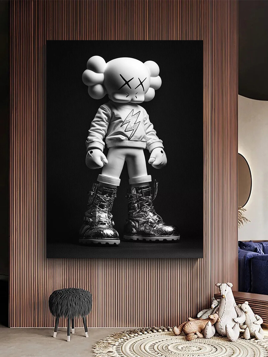Картина на стену - "Кавс, Kaws, современный ПОП АРТ" , 60х80 см.